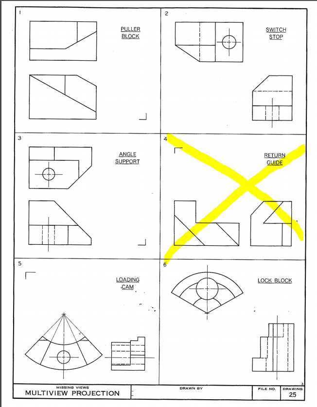 Solved Page 1-- Finish the missing views on first page-- be | Chegg.com