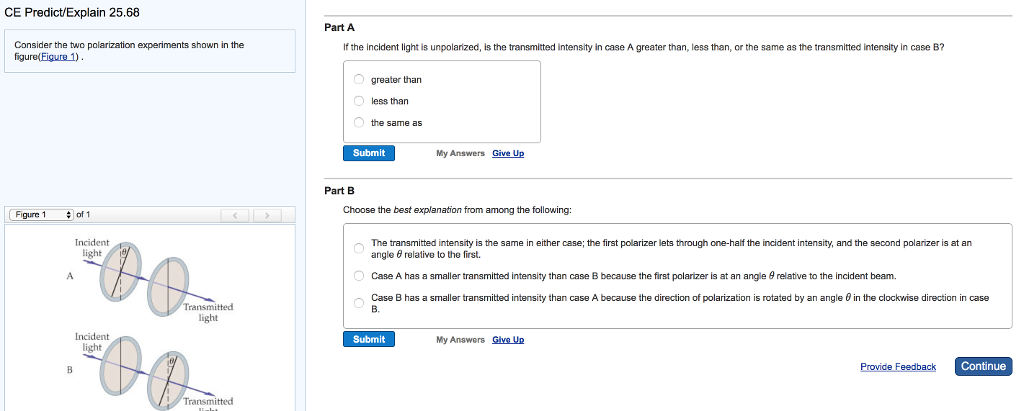 Solved Consider the two polarization experiments shown in | Chegg.com