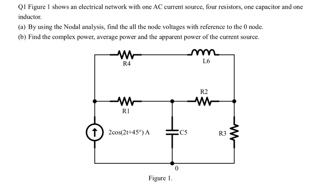 Solved Q1 Figure 1 shows an electrical network with one AC | Chegg.com
