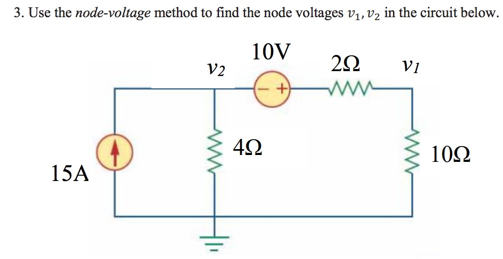 Solved Use the node-voltage method to find the node voltages | Chegg.com