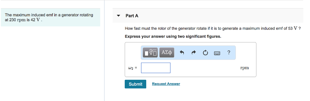 Solved The maximum induced emf in a generator rotating at | Chegg.com