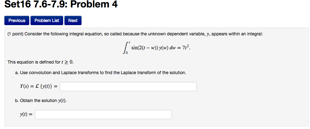 Solved Consider the following integral equation, so called | Chegg.com
