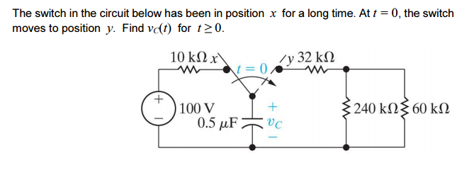 Solved The switch in the circuit below has been in position | Chegg.com