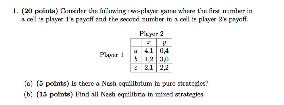 Solved Game Theory Question Can some explain how to do this | Chegg.com