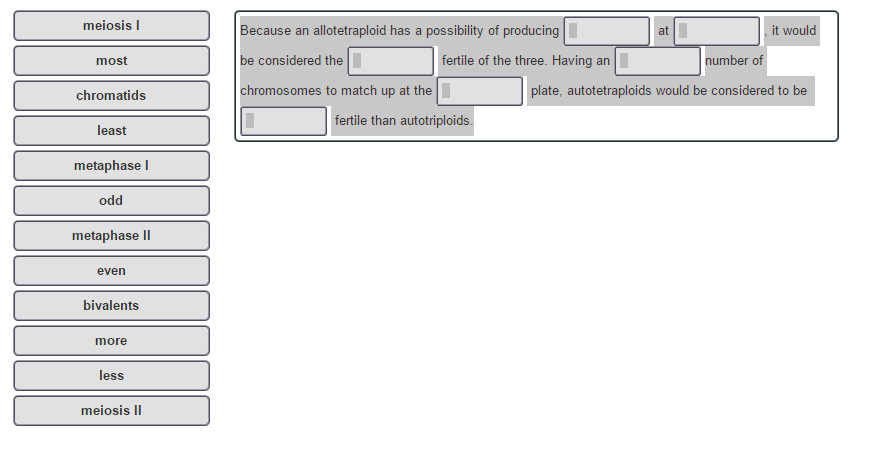 Solved Contrast the fertility of an allotetraploid with an | Chegg.com