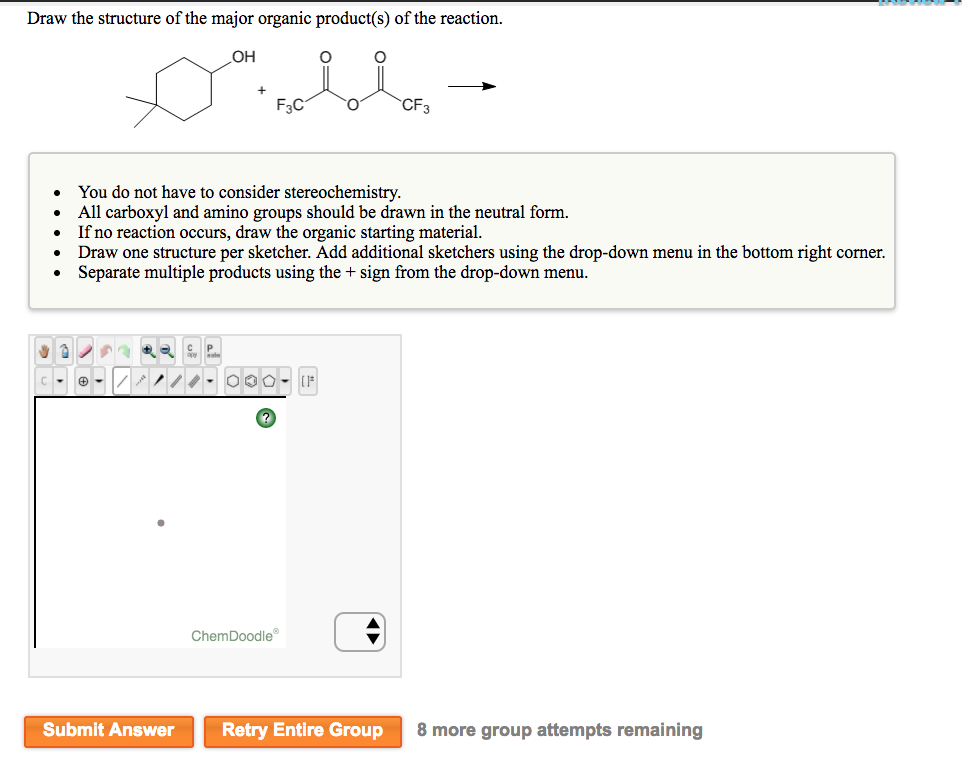 Solved Draw The Structure Of The Major Organic Product S Of