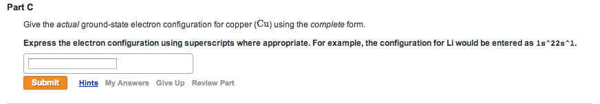 Solved Give The Actual Ground State Electron Configuration