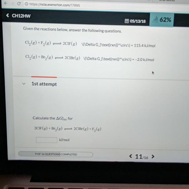 Solved ? C O https://ncia.wwmorton.comin7995 ?CHI2Hw ili 62% | Chegg.com