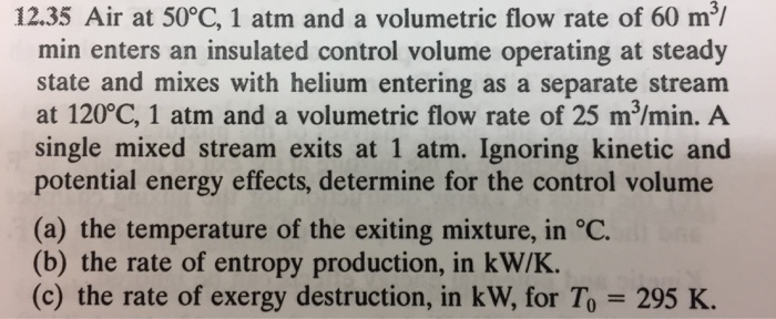 Solved Air at 50 degree C, 1 atm and a volumetric flow rate | Chegg.com