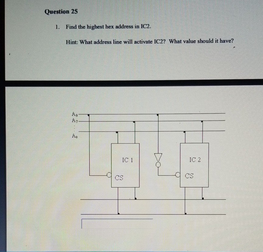Solved Question 25 1. Find the highest hex address in IC2. | Chegg.com