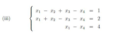 Solved Solve the following systems of linear equations: ( | Chegg.com