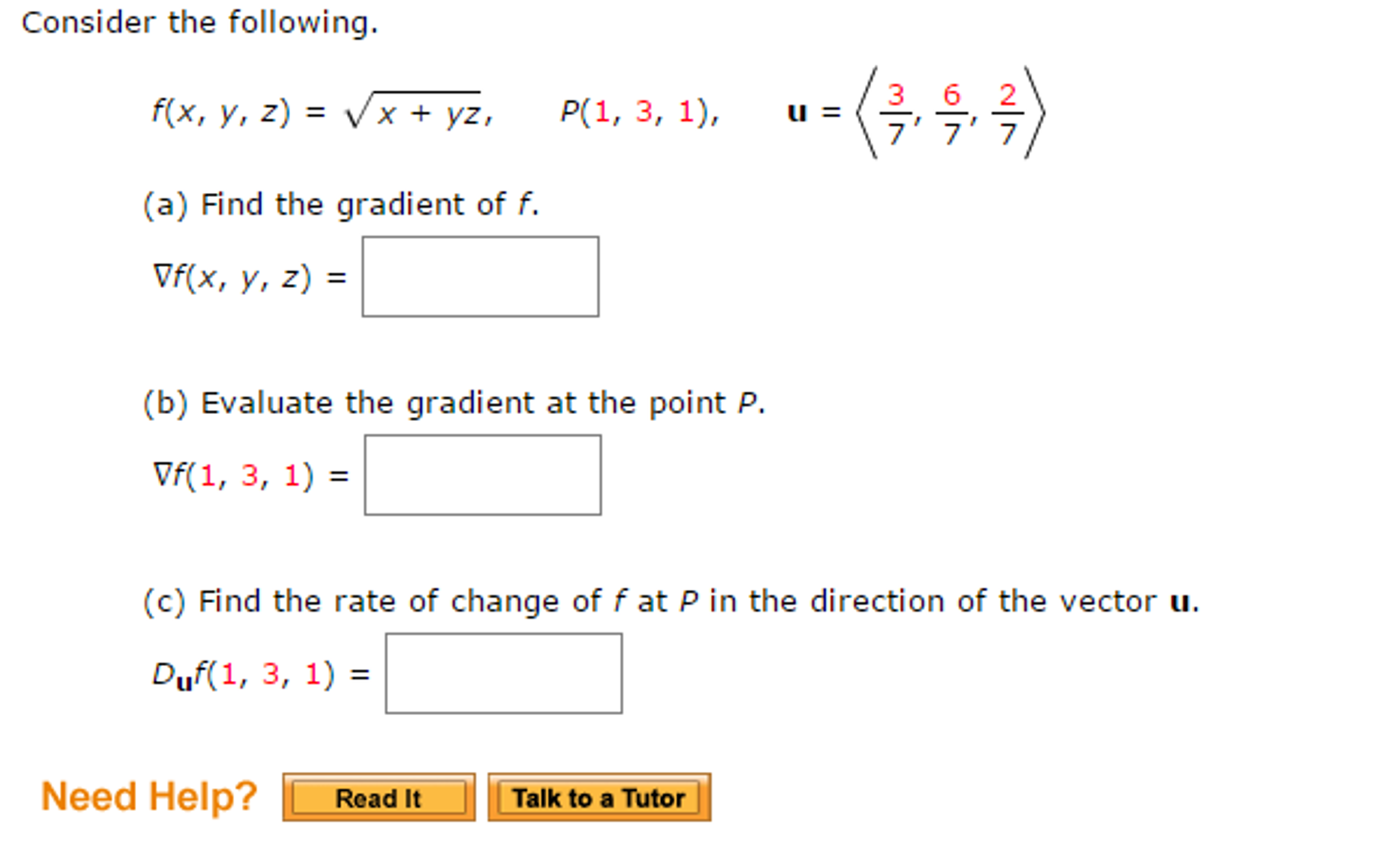 Solved Consider the following. f(x, y, z) = Squareroot x + | Chegg.com