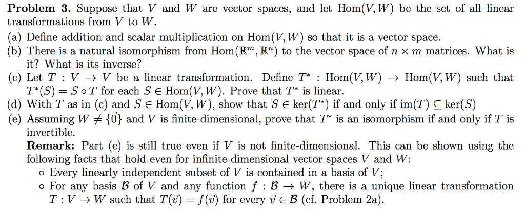 Solved Suppose that V and W are vector spaces, and let | Chegg.com