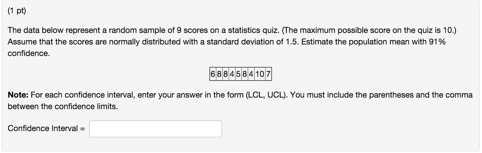 Solved The data below represent a random sample of 9 scores | Chegg.com