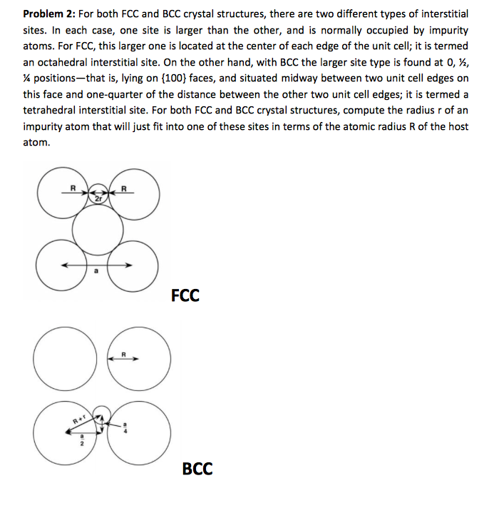 Solved For both FCC and BCC crystal structures, there are | Chegg.com