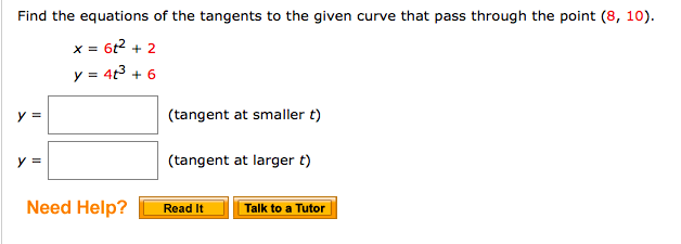 Solved Find the equations of the tangents to the given curve | Chegg.com