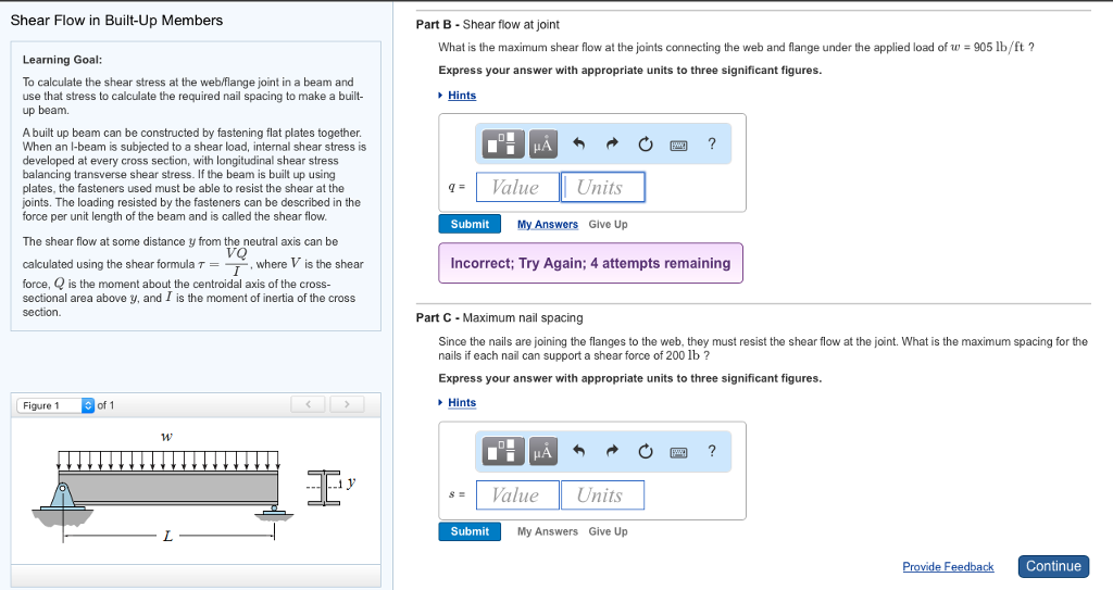 Solved Shear Flow in Built-Up Members An engineered wood | Chegg.com