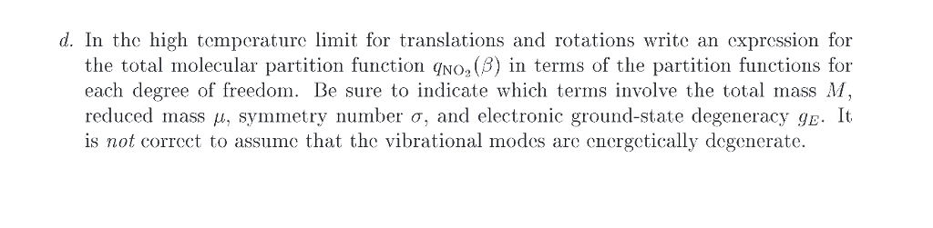 Problem 4 - Molecular Partition Function (60 points). | Chegg.com