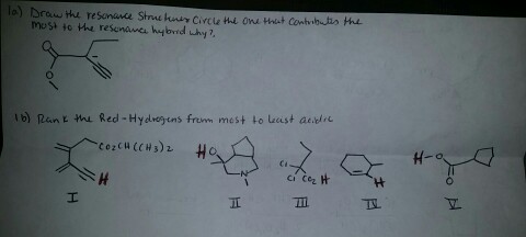 Solved 1a) draw the resonance structures. Circle the one | Chegg.com