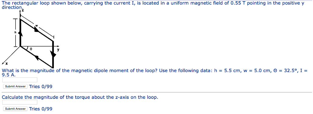 Solved The rectangular loop shown below, carrying the | Chegg.com