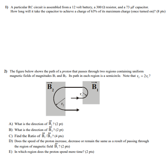 Solved 1) A particular RC circuit is assembled from a 12 | Chegg.com