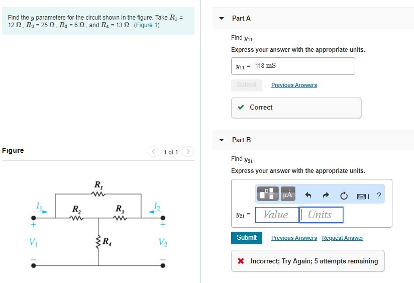 Solved Find the y parameters for the circuit shown in the | Chegg.com