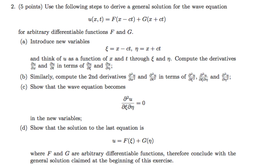 Solved 2. (5 points) Use the following steps to derive a | Chegg.com