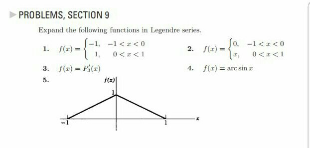 Solved PROBLEMS, SECTION 9 Expand the following functions in | Chegg.com