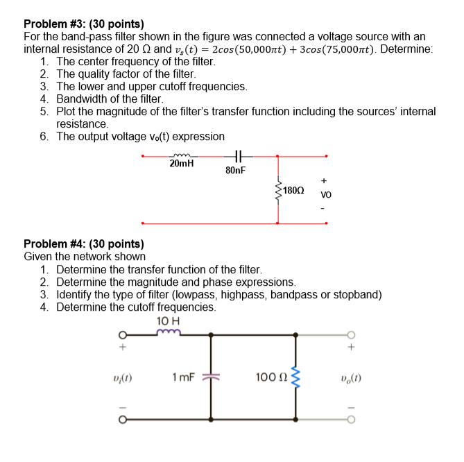 Solved Problem #1: (30 points) Given the network shown, | Chegg.com