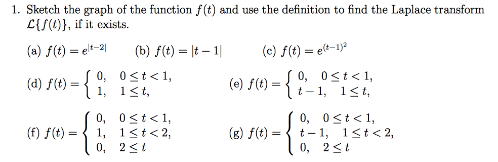 Solved 1. Sketch the graph of the function f (t) and use the | Chegg.com