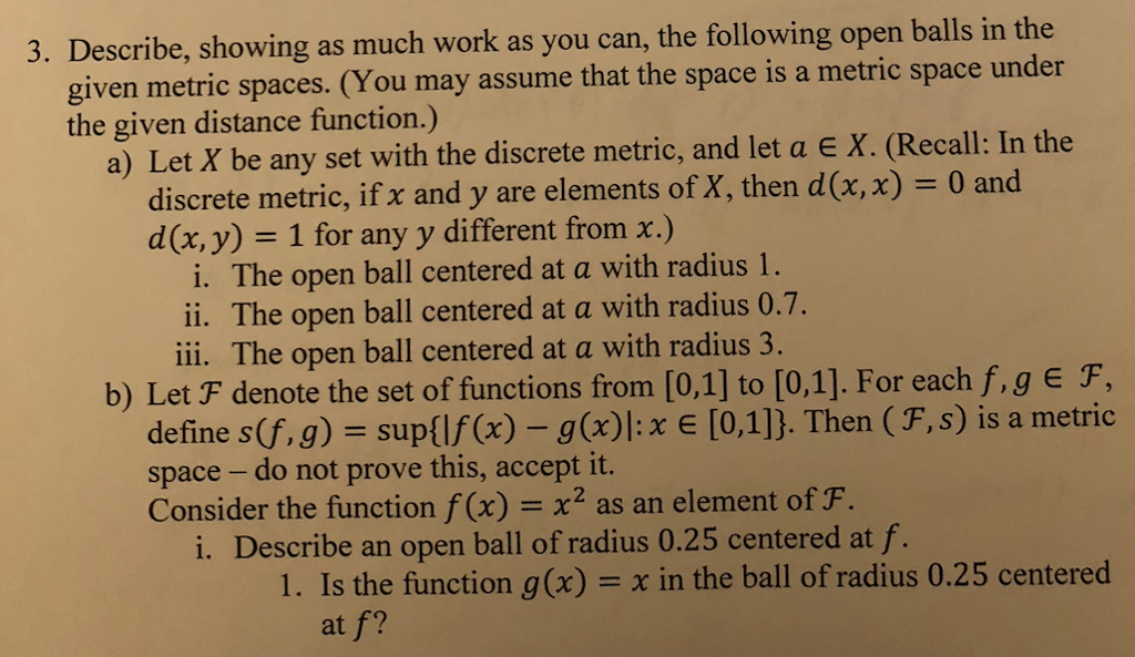 Solved 3. Describe, showing as much work as you can, the | Chegg.com
