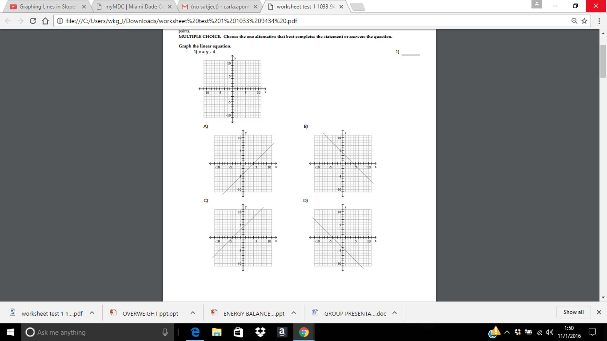 Solved MULTIPLE CHOICE Choose the one alternative that best | Chegg.com
