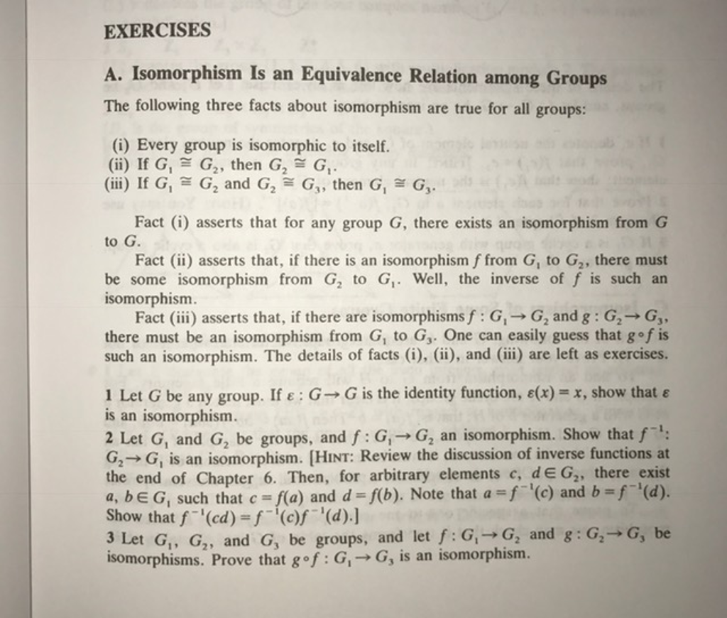 Solved The following three facts about isomorphism are true | Chegg.com