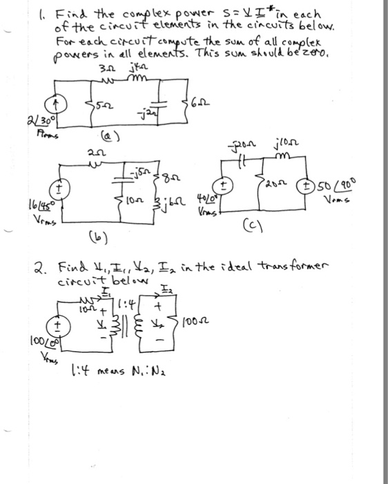 Solved Find the complex power s = v in each of the circuit | Chegg.com
