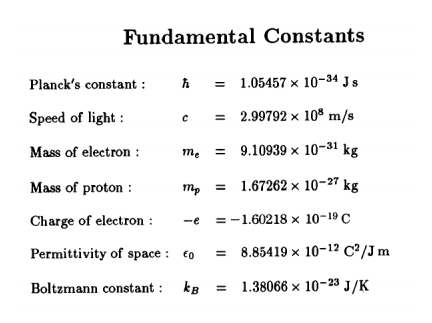 Solved Fundamental Constants 5457× 10-34 Js c 2.99792 x 108 | Chegg.com