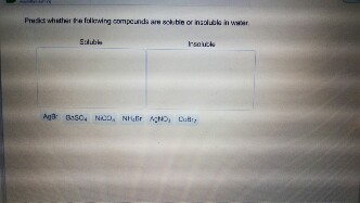 Solved Predict whether the following compounds are soluble | Chegg.com