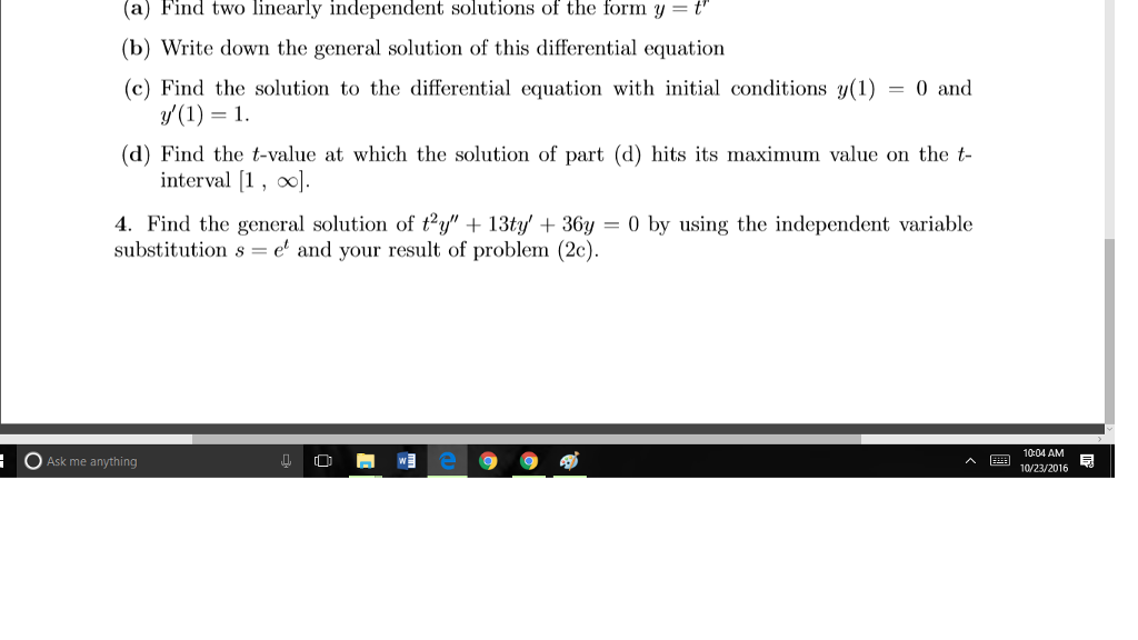 Solved Find two linearly independent solutions of the form y | Chegg.com