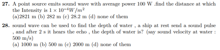 Solved 27. A point source emits sound wave with average | Chegg.com