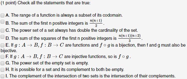 Solved Check all the statements that are true: The range of | Chegg.com