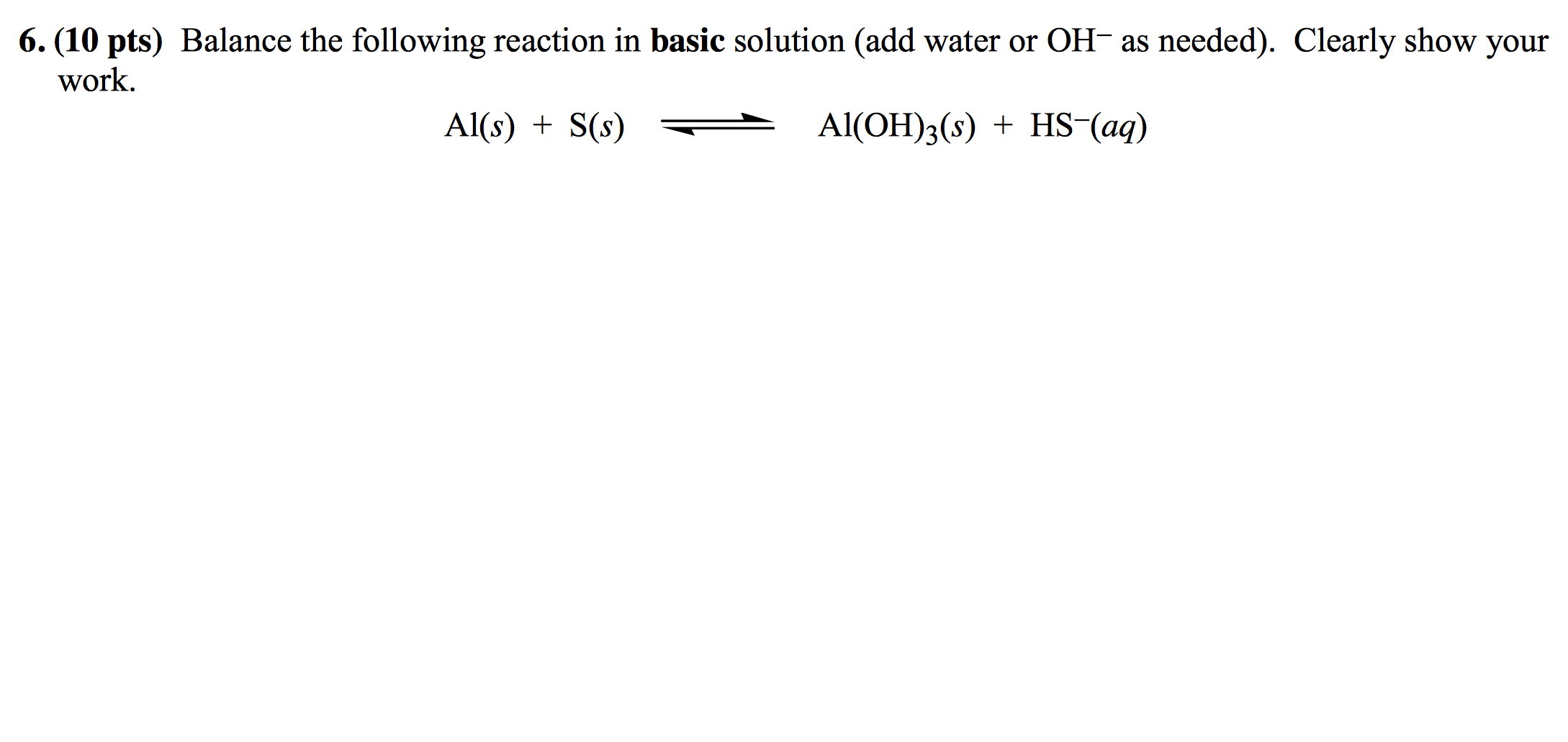 Solved Balance the following reaction in basic solution (add | Chegg.com