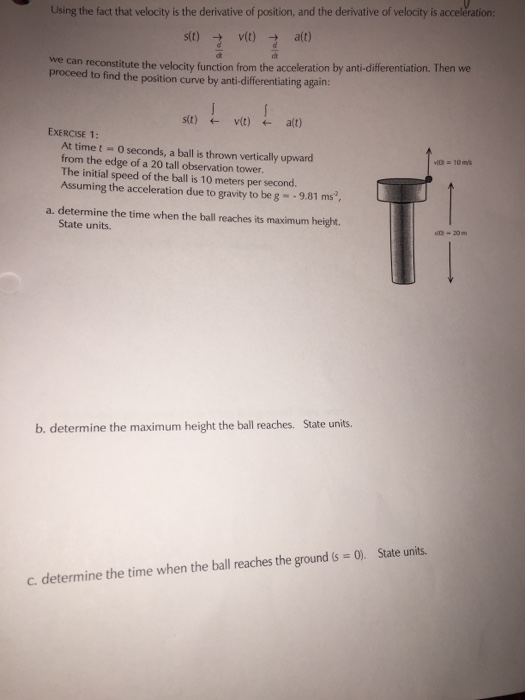 Solved Using the fact that velocity is the derivative of | Chegg.com