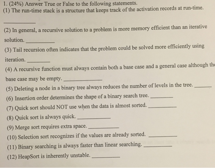 Solved The run-time stack is a structure that keeps track of | Chegg.com