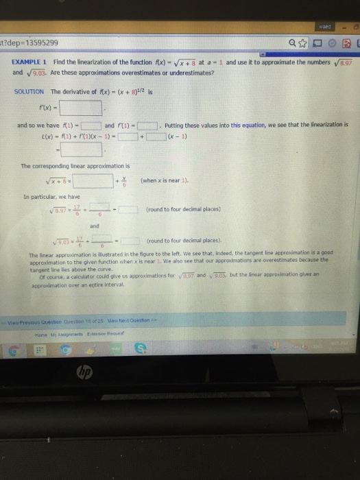 Solved Find the linearization of the function f(x) = | Chegg.com