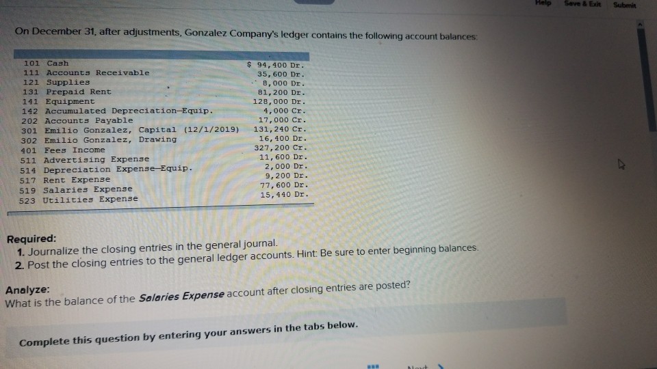 Solved Help Save & Exit Submit On December 31, after | Chegg.com