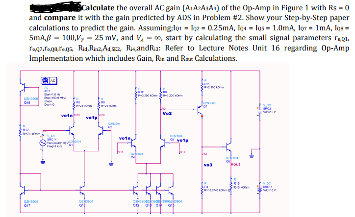 alculate the overall AC gain (A1A2A3A4) of the Op-Amp | Chegg.com