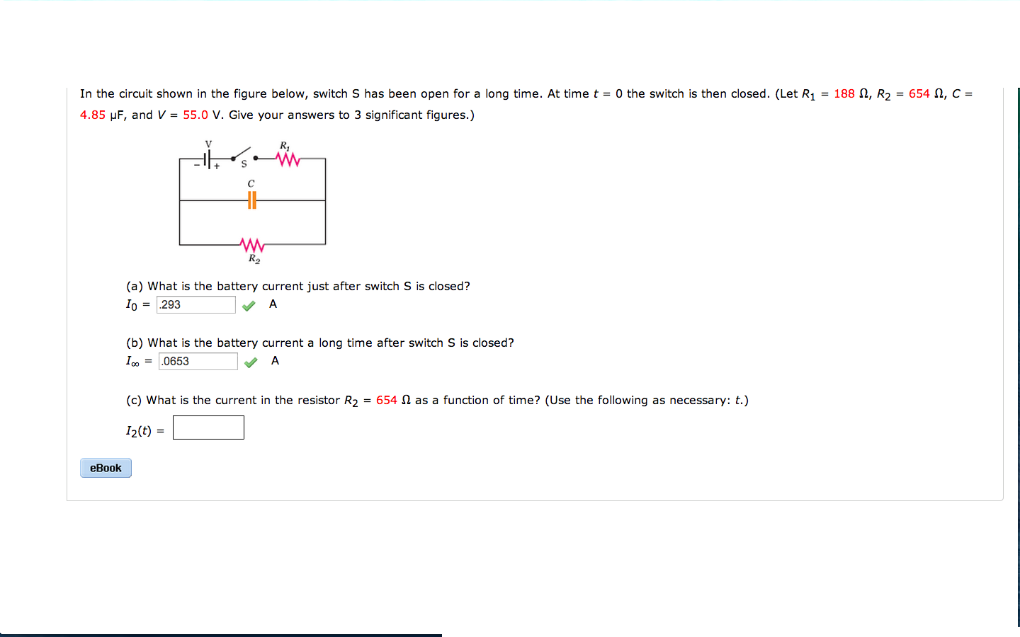 Solved In the circuit shown in the figure below, switch S | Chegg.com