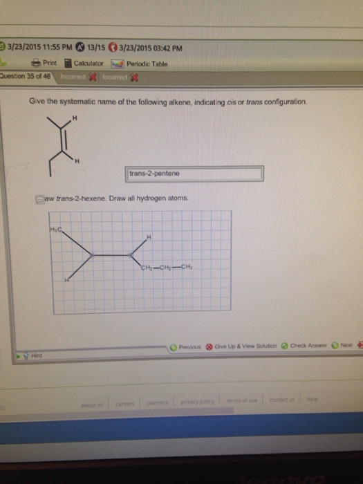 Solved Give the systematic name of the following alkene, | Chegg.com