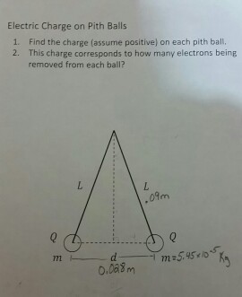 Solved Electric Charge on Pith Balls 1. 2. Find the charge | Chegg.com