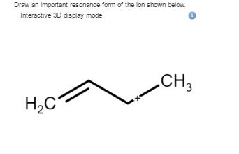 Solved Draw an important resonance form of the ion shown | Chegg.com