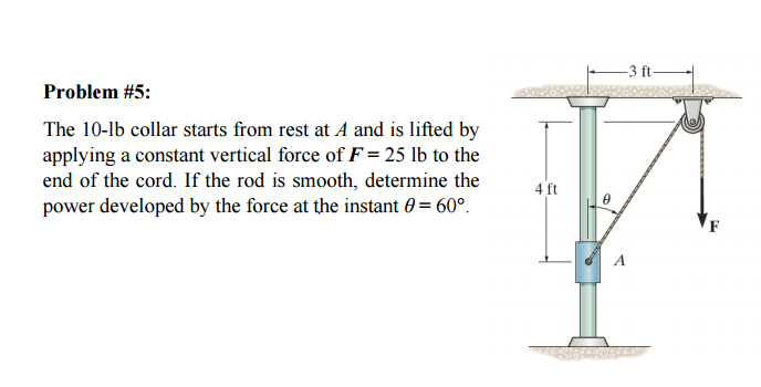 Solved The 10-lb collar starts from rest at A and is lifted | Chegg.com
